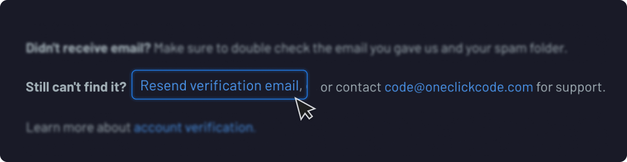 How to Verify your OneClick Code Account